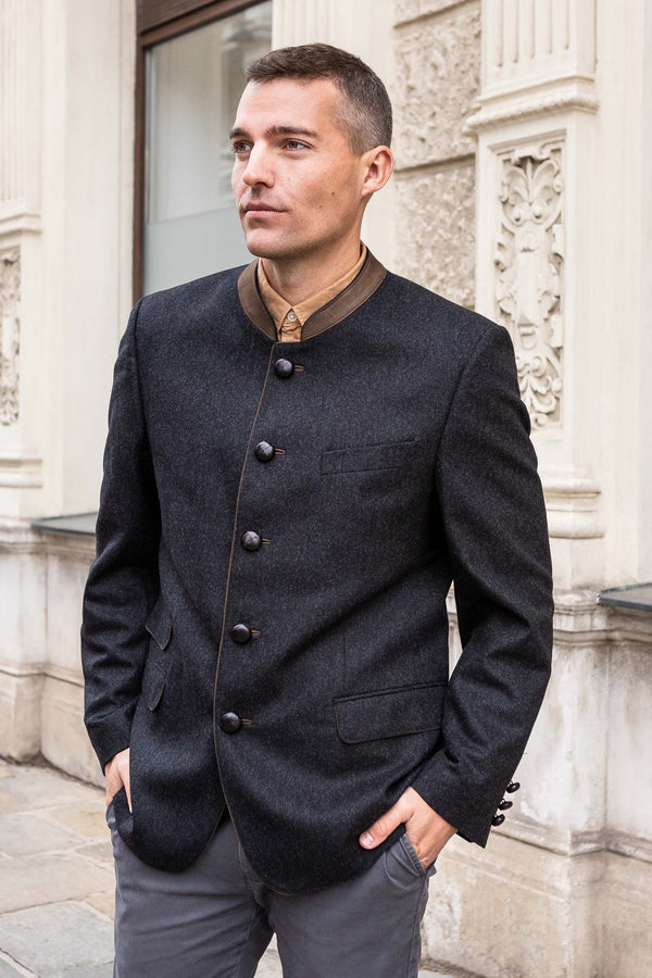 Our authentic austrian loden blazer in charcoal - Robert W. Stolz