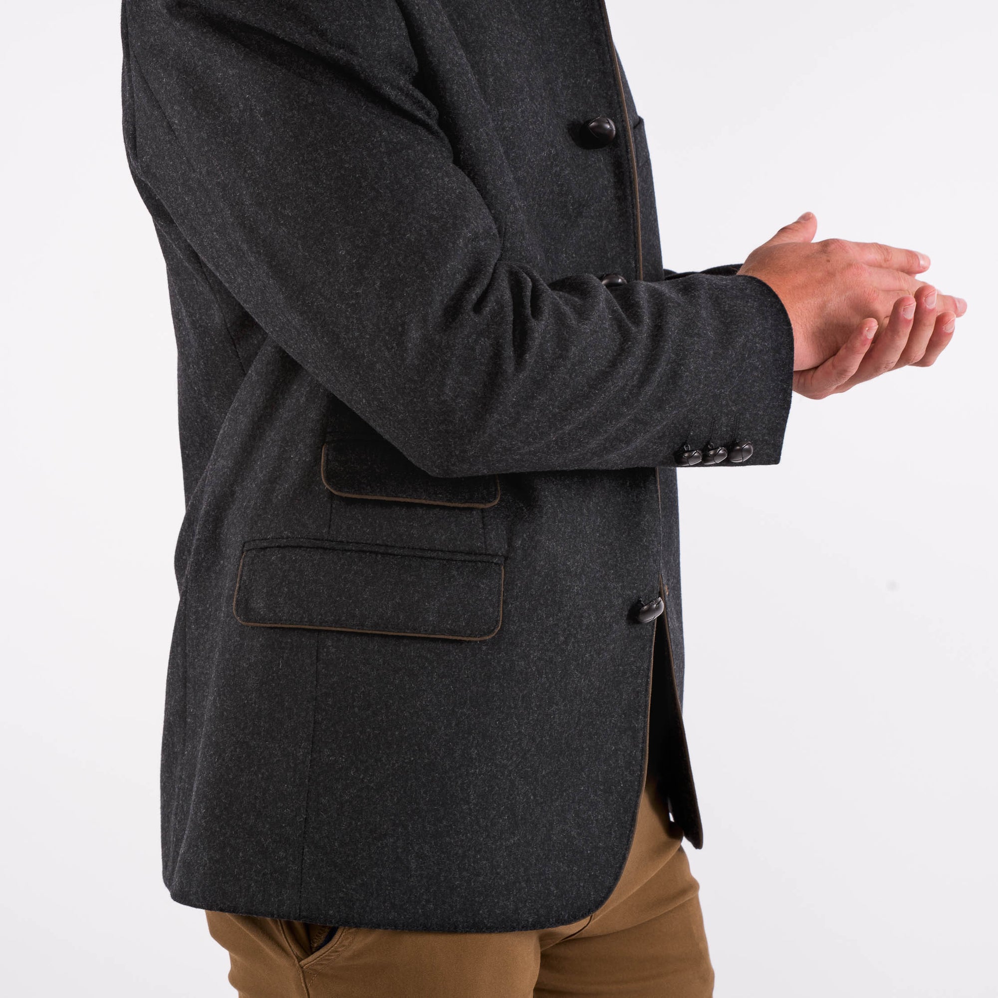 Our authentic austrian loden blazer in charcoal - Robert W. Stolz
