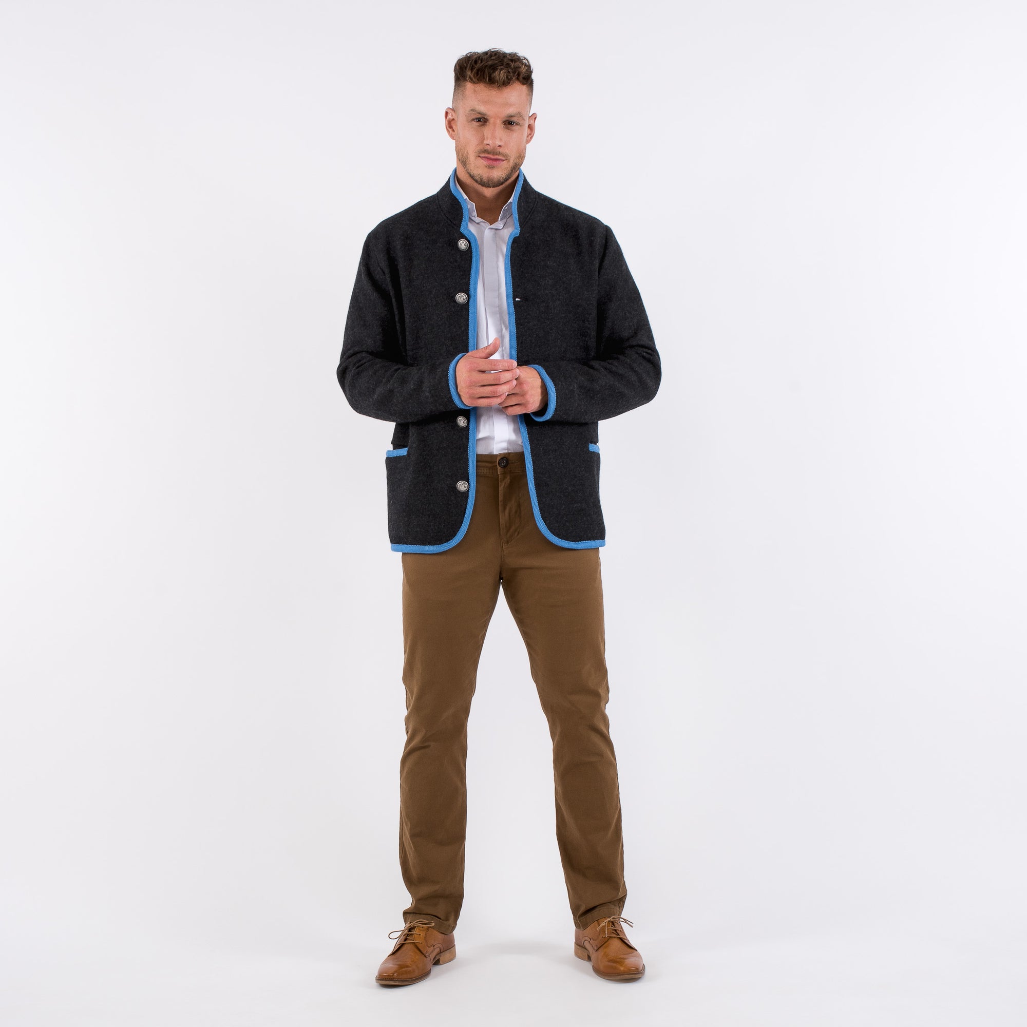 Thomas - Austrian Boiled Wool & Jacket in Charcoal | RWS - Robert W. Stolz