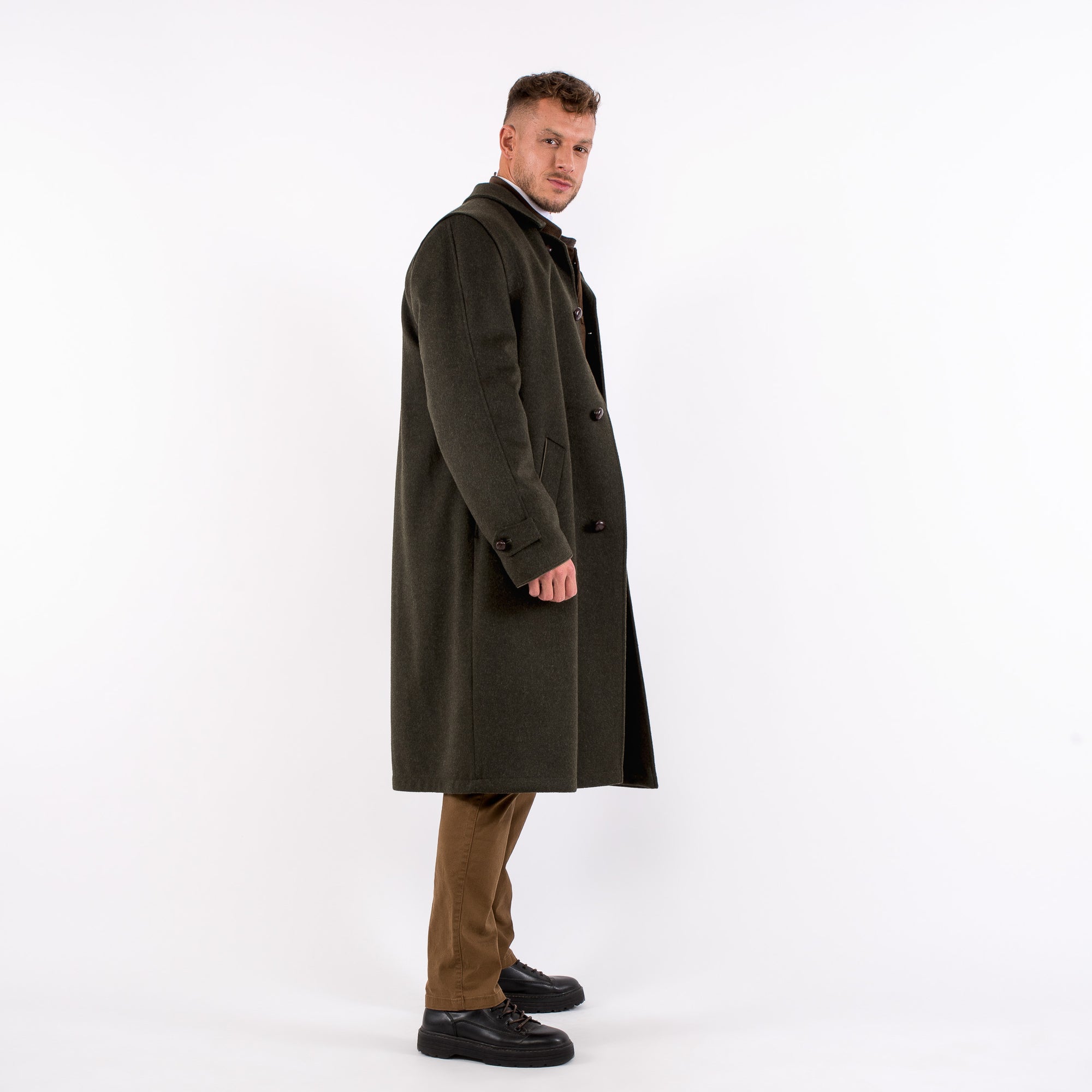 Sud Tiroler - Men's Loden Green Overcoat with ZIP - RWS - Robert W. Stolz